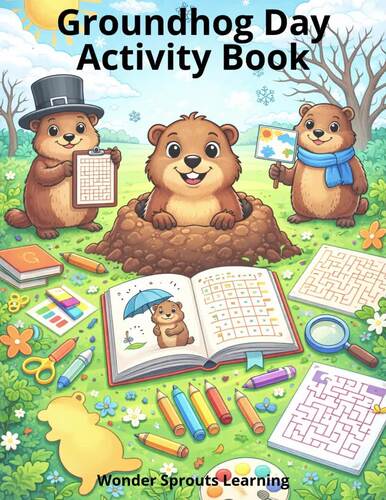 Groundhog Day Activity Book | Printable Puzzles, Coloring, Mazes, and More