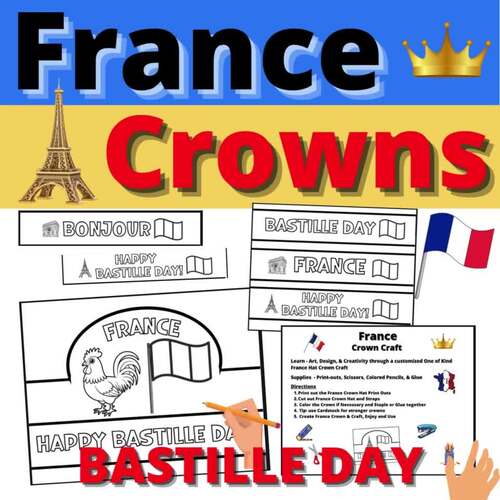 France Hat Crown Craft Bastille Day Activity by DadsDesigns | TPT