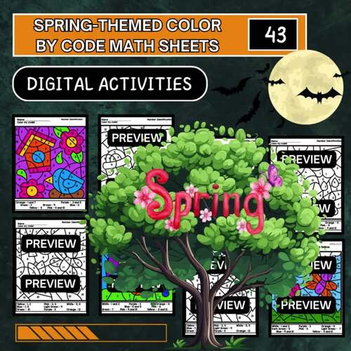 Spring-Themed Color by Code Math Sheets – Fun and Engaging Math Practice