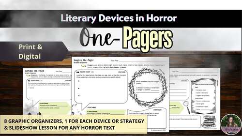 Horror Literary Devices: Close Reading, One-Pagers & Analysis Paragraph ...