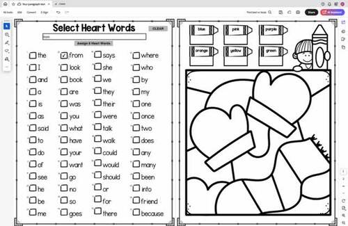 UFLI Kindergarten Heart Words - Color by Code Winter Edition | TPT