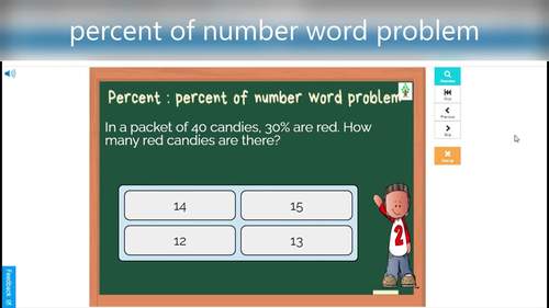 Percent of number word problem Boom card by SG Math Guru | TPT
