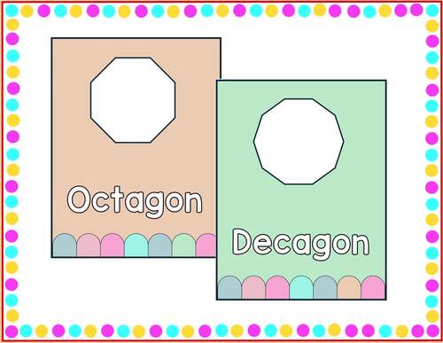 Printable Boho Shape Posters, Editable Shape Posters Wall Display for KG