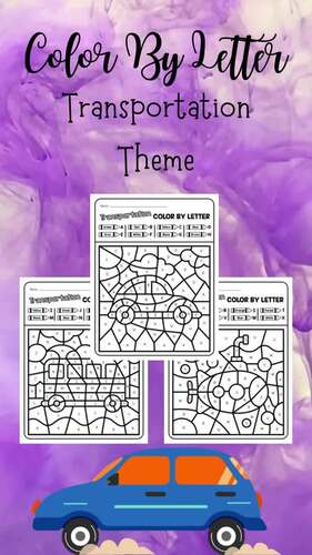 Color By Letter-Transportation Theme by Flower Power Teacher | TPT