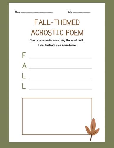 Seasonal Acrostic Poem Templates | Spring, Summer, Fall, Winter | Color ...