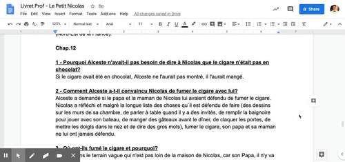 Le Petit Nicolas - Vidéo de la correction des questions du chapitre 12
