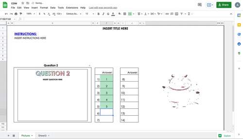 EDITABLE Pixel Art Task Cards Template Cow by Amusing Algebra | TPT