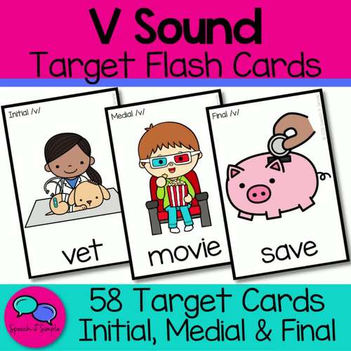 V Sound Articulation Target Cards - Artic - Apraxia - Phonology ...