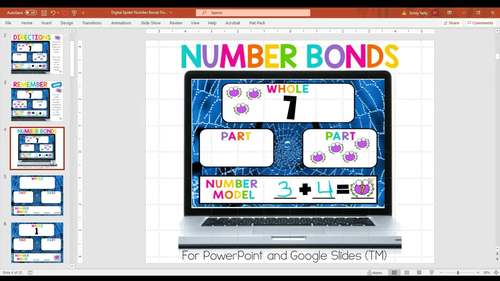 Number Bonds Halloween Math for Google (TM) and PowerPoint | Distance ...