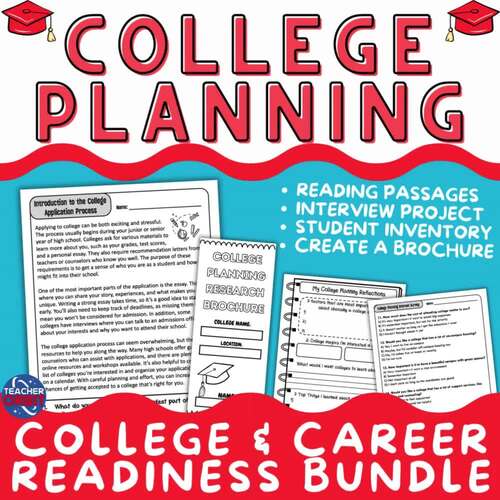 College Planning Activity Lesson Bundle Reading Research Inventory ...