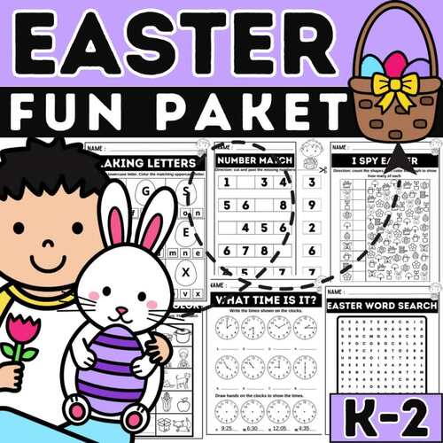 Easter Fun Busy Work Packet for 1st grade Morning Worksheets | March ...