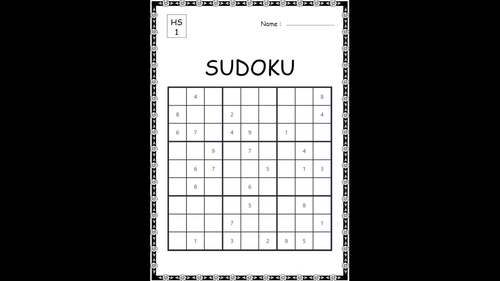 Sudoku Puzzle Book for Kids : 50 Puzzles Hard 9x9 SUDOKU With Solutions