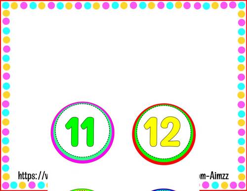 Printable Circle Number Labels 1 to 36, Editable Number Labels, Number Tags
