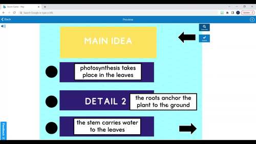 Main Idea Boxes and Bullets Boom Cards by Hands on Learning LLC | TPT