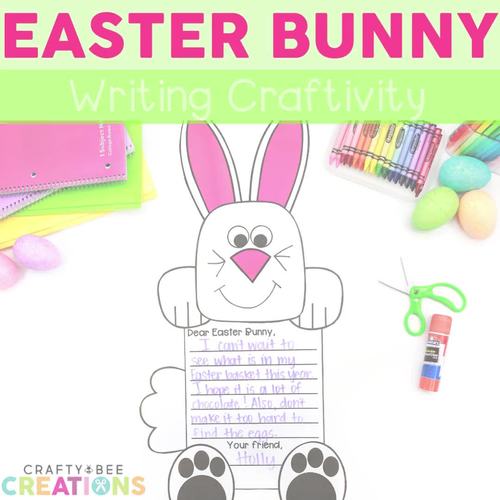 Easter Bunny Craft Template Spring Bulletin Board Ideas Writing Prompts ...