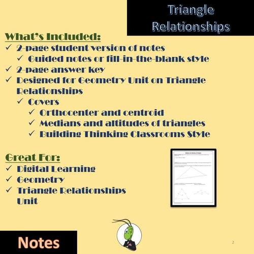 Triangle Medians and Altitudes Geometry Guided Notes Triangle ...