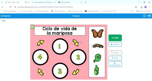El ciclo de vida BOOM CARD | Plant Life Cycle Digital Activity in Spanish