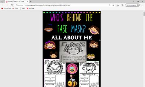 All About ME || Who is behind the face Mask? || Back to school | TpT