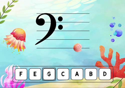 Bass Clef Note Naming BOOM Cards, Note Identification, Piano Beginner Band