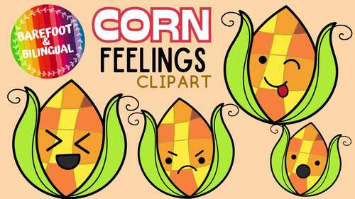 Harvest Corn Emotions Clipart | Feelings Clipart for SEL Activities