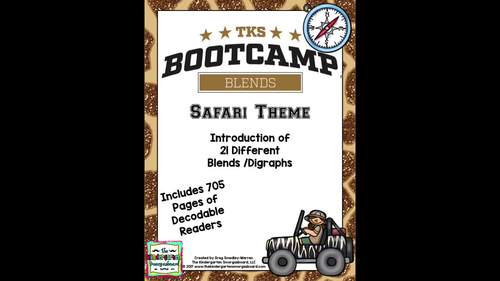 Blends Bootcamp (Safari Theme) by Kindergarten Smorgasboard | TPT