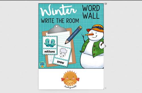 WINTER Vocabulary Word Wall + Write the Room Activities by Fishyrobb