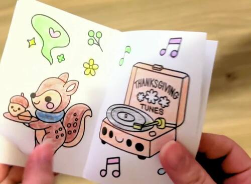 Thanksgiving Mini Coloring Book Craft Keepsake Activity by ...