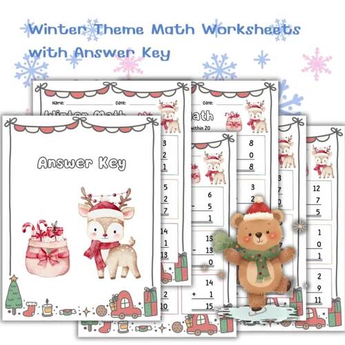Winter Addition and Subtraction Within 20 Worksheets | 20 Pages ...