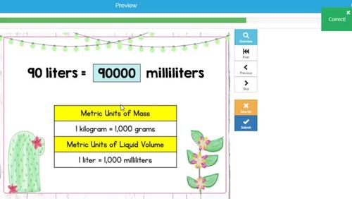 Converting Metric Units of Mass and Liquid Volume Boom Cards - 4th ...