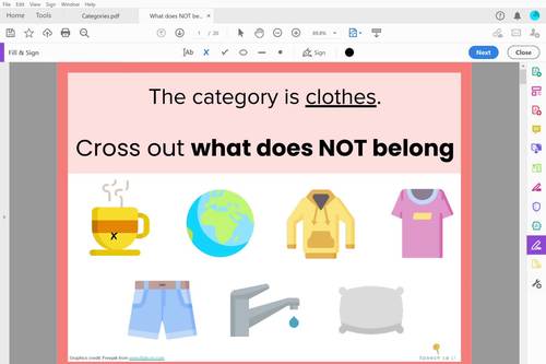 WHAT DOES NOT BELONG Digital and Printable Task Cards by speechlali
