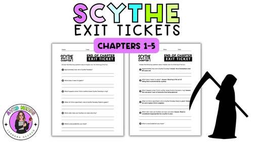 Scythe Book 1 Exit Tickets and Answer Keys for Chapters 1-5 by AVID Nerds
