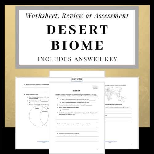 Understanding the Desert Biome: Worksheet, Review or Assessment | TPT
