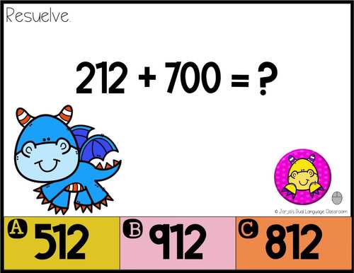 Sumando centenas en español DIGITAL Adding Hundreds in Spanish 2nd Grade