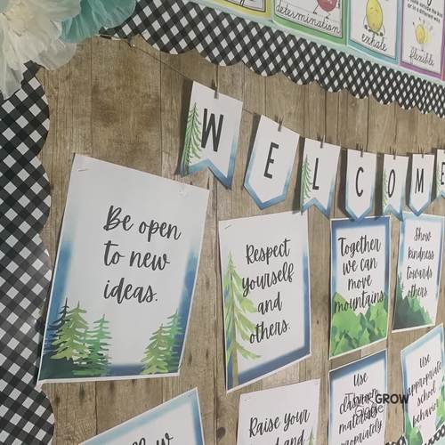 Mountain Theme Classroom Decor Bundle Adventure Nature Class Posters