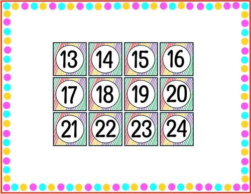 Printable Classroom Calendar Number Labels, Number Labels. Editable Numbers