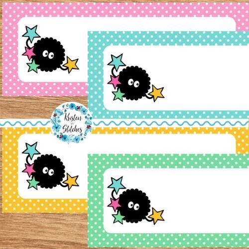 Soot Sprite Printable Student Name Plates Tags Desk Cubby Labels PDF ...