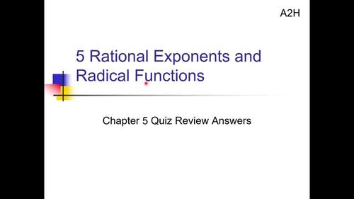 Rational Exponents and Radical Functions Unit by Mr Sutton Presents