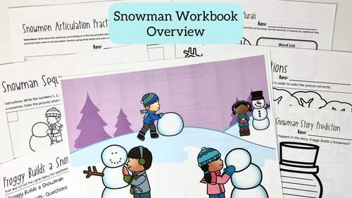 Snowman Language and Articulation Workbook for Speech Therapy NO PREP
