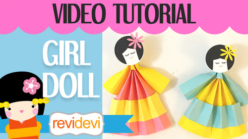 Free Video Tutorial - DIY Origami Girl Doll for beginner - Sticky notes ...