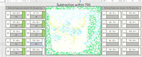 Digital Math Pixel Art 3rd Grade Fluency Number Sense Addition and ...