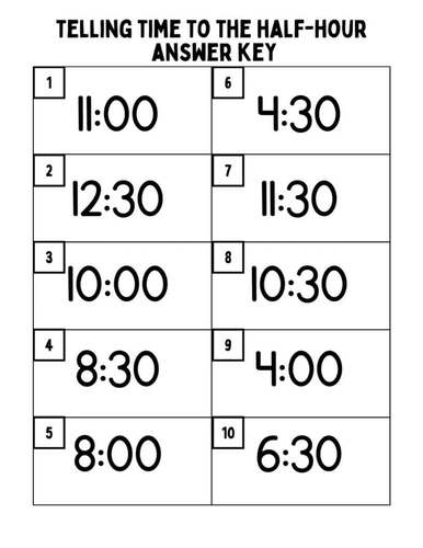 Telling Time to the Half-Hour Task Cards by Mrs Normans Notebook