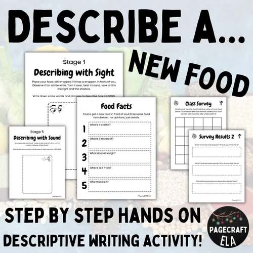 Describe a New Food | Hands-On Writing Activity | Step by Step | 5 Senses