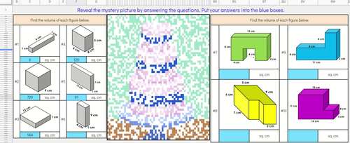 Digital Math Pixel Art | Mystery Picture 5th Grade Additive Volume 5.MD.5