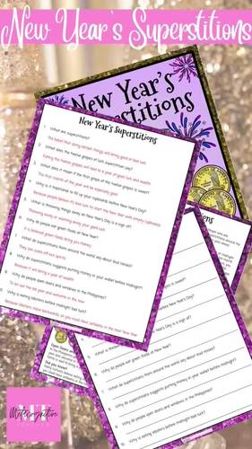 New Year Reading Comprehension Worksheet Bundle by Metacognitive Teacher