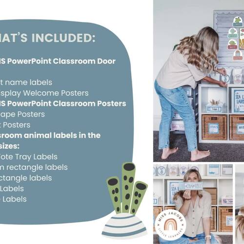 Cute Sea Life Classroom Labels Bundle | Cute Class Decor | Editable