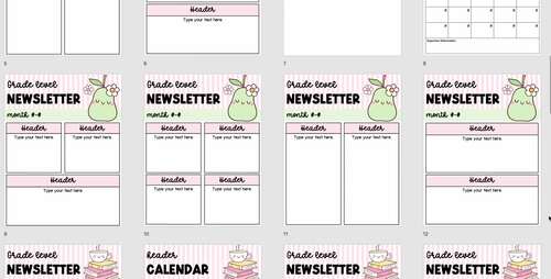 Pink Newsletter and Calendar Template (Editable in PowerPoint) | TPT