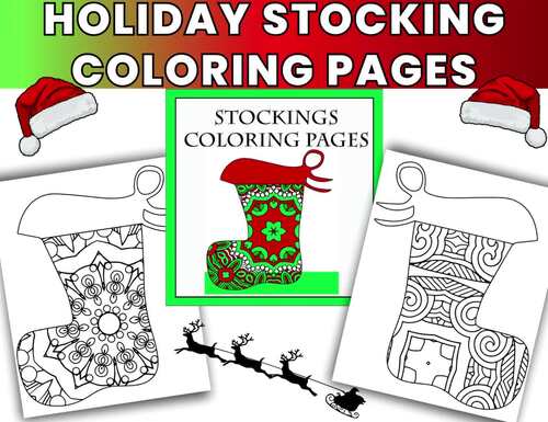 25 Christmas Holiday Stocking Coloring Pages – Zentangle & Mandala Style