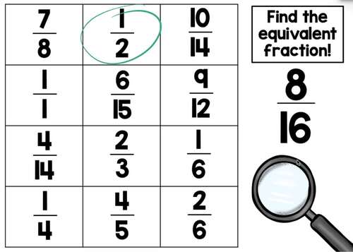 Finding Equivalent Fractions Mystery Pictures Math Boom Digital Task Cards