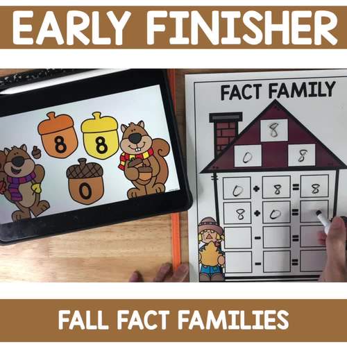 Addition and Subtraction Fact Families No Prep Fall Math Centers Early ...