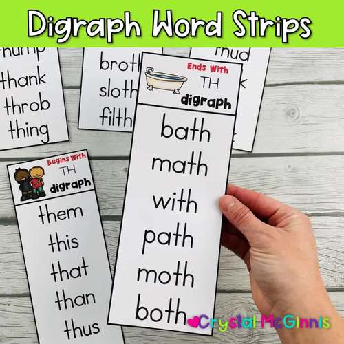 DOLLAR DEAL! Digraph Word Strips (SH, TH, CH, PH, WH Word Lists)